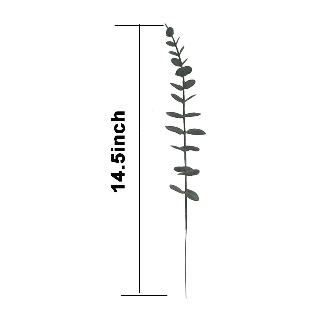 Fawoert 10Pcs Artificial Eucalyptus Leaf Stem, Gray-Green Artificial Plant Branches for Home Garden Core Wedding Decoration.