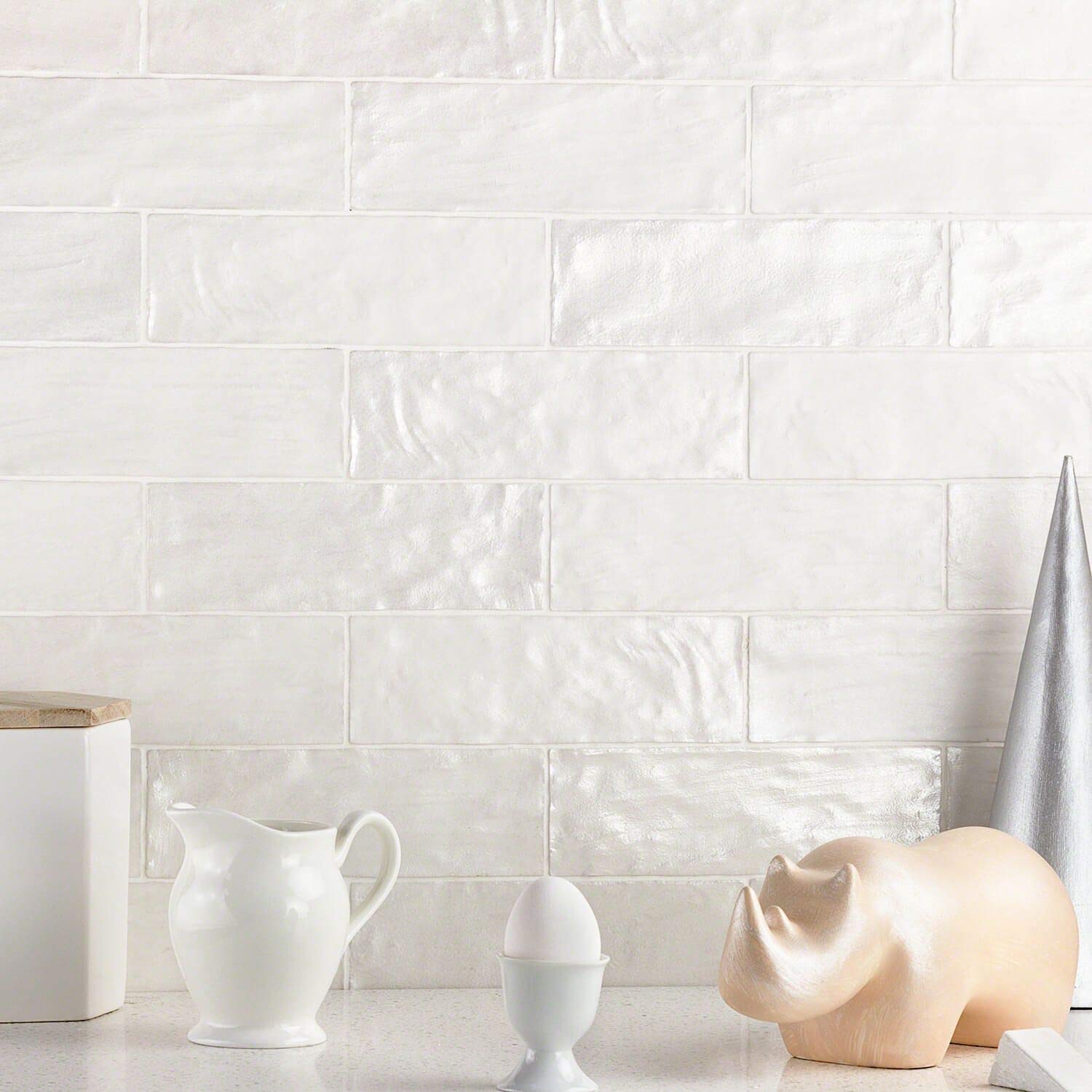 Amagansett White 2 in. x 8 in. Satin Ceramic Wall Tile (38 Pieces 5.38 Sq. Ft. / Box)
