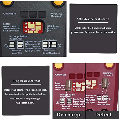 BSIDE ESR02 PRO Digital Transistor Tester SMD Components Meter Mega328 NPN/PNP Diode Triode Capacitor Inductance ESR Checker with Tweezers
