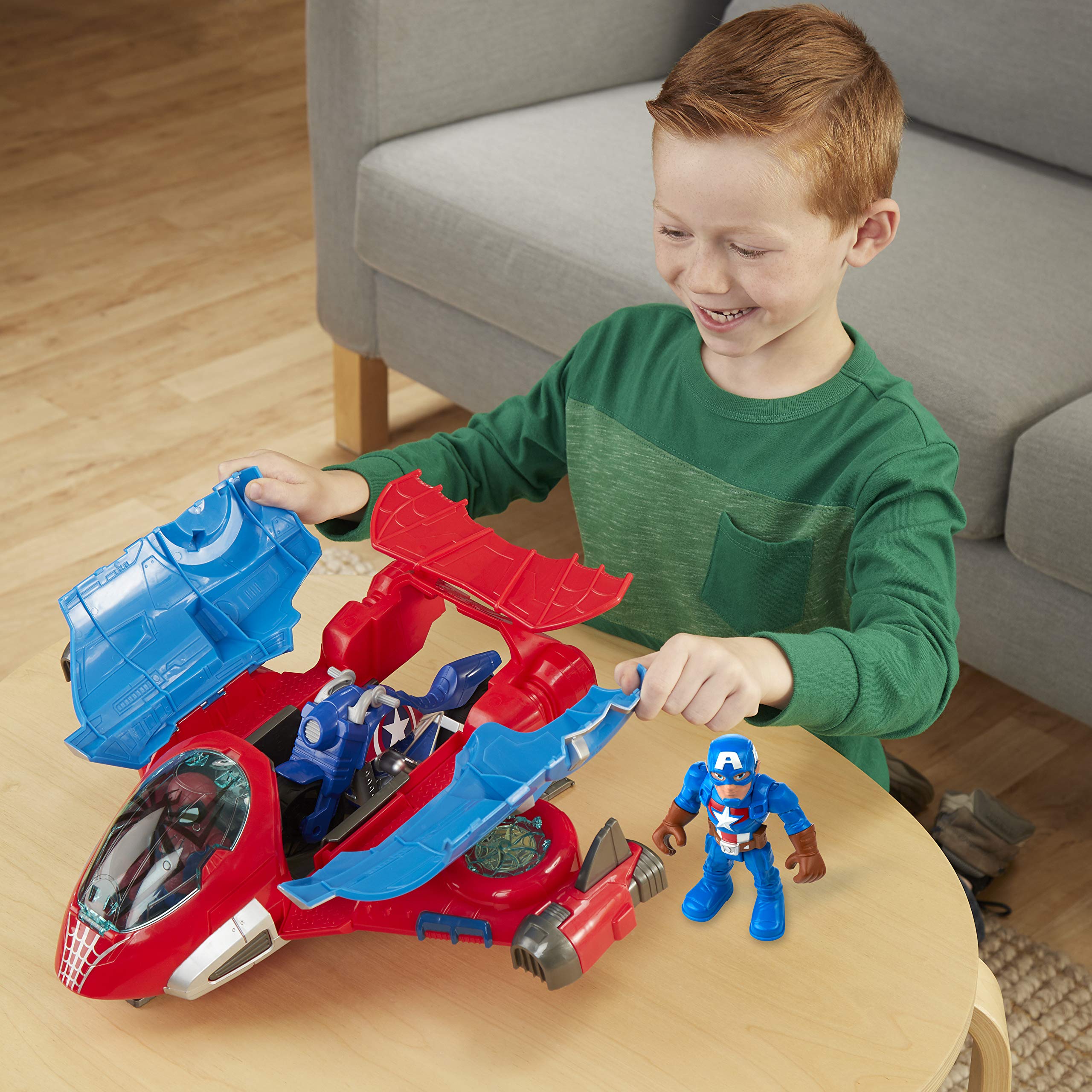 Marvel Super Hero Adventures Figure and Jetquarters Multipack, 3 Action Figures and 3 Vehicles, 5-Inch Toys for Kids Ages 3 and Up (Amazon Exclusive)