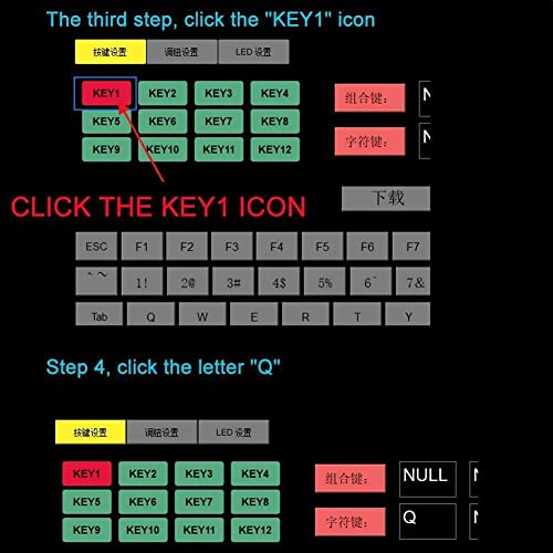 BAILIY Wireless Bluetooth 12 Keys Double Knob Mini Mechanical Keyboard Custom Macro Keyboard Programming Gaming Keyboard DIY Shortcuts