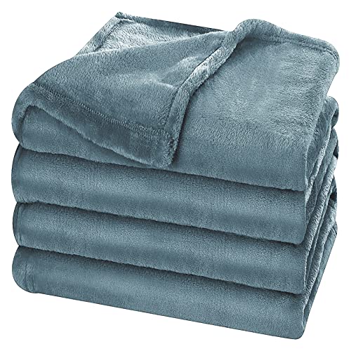 Flannel Fleece Blanket Lightweight Throw Blankets for Couch, Bed, Sofa, Super Soft Cozy Microfiber Blanket 310GSM Luxury Blanket(Blue, 90"x108")
