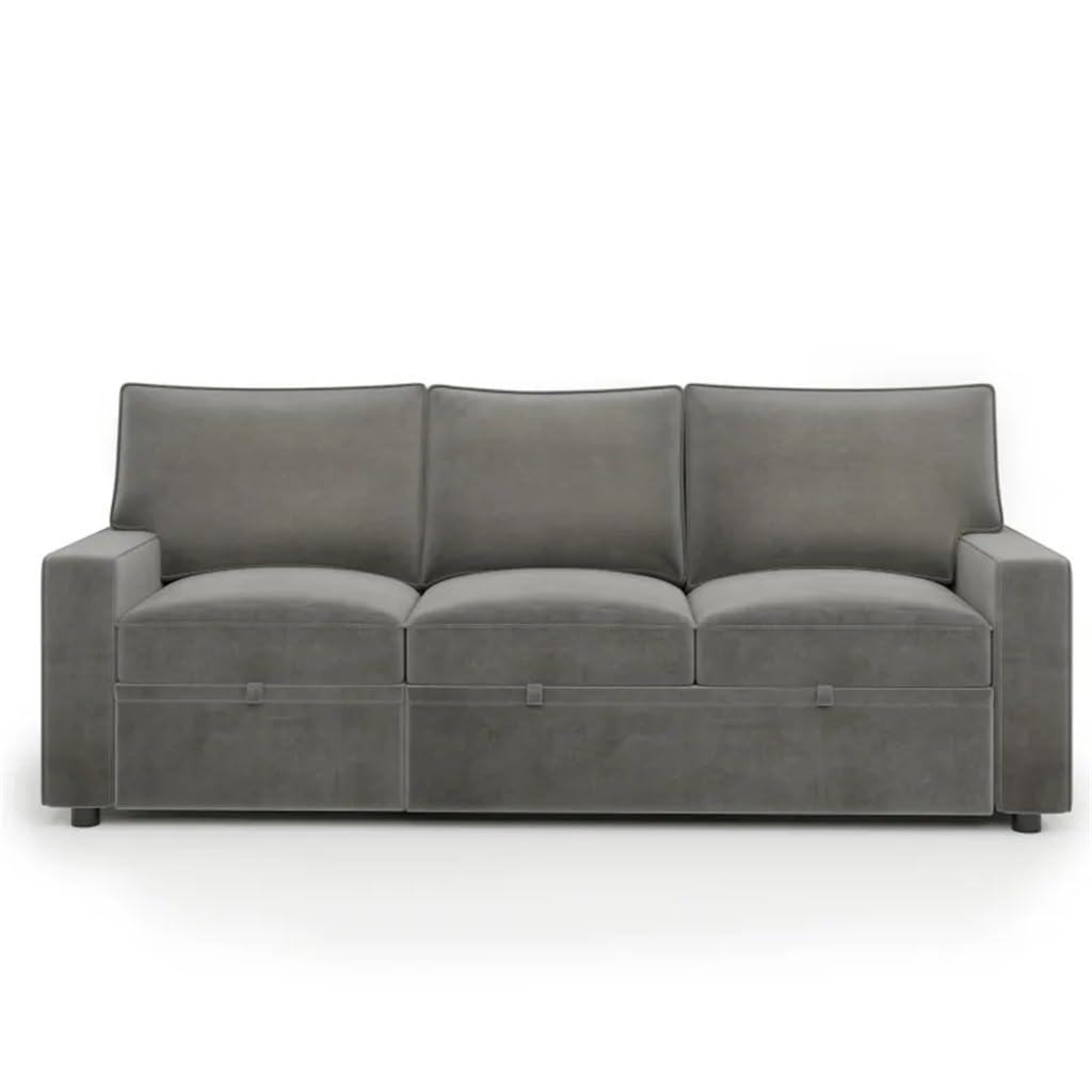 APAINI 82.1" Reversible Sectional Sofa with 2 Pull-Out Sleepers, Space Saving Functional Sofa Bed, Chaise with Loveseat,Grey