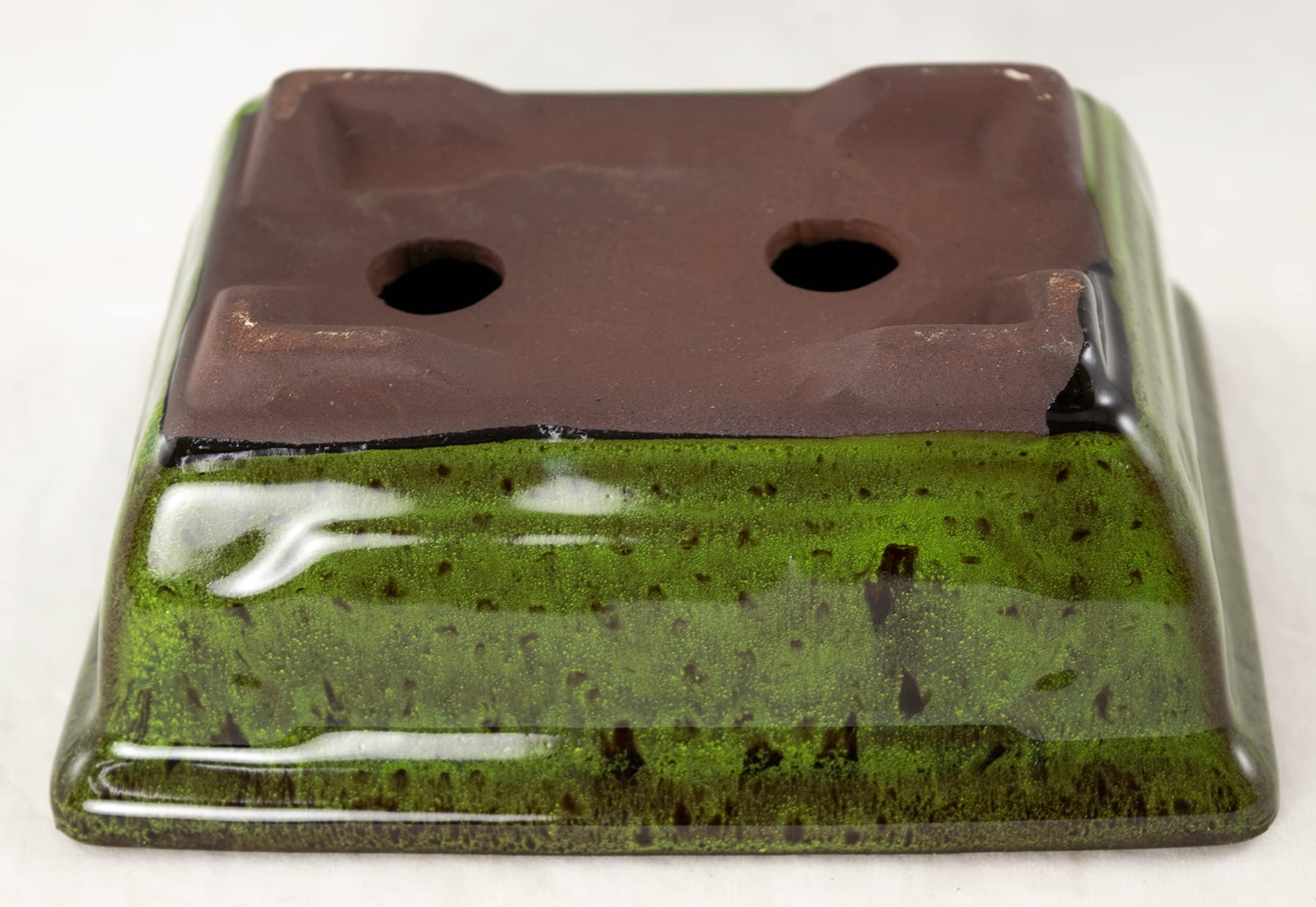 Calibonsai 6inch Rectangular Moss Green Shohin Bonsai/Succulent Pot + Tray + Rock + Mesh Combo, Blue,green