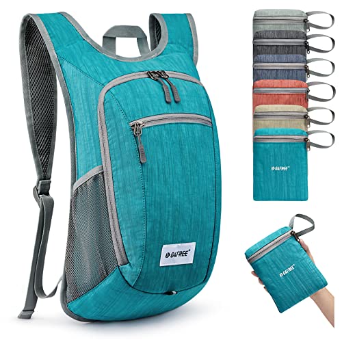 G4Free 10L/15L Hiking Backpack Lightweight Packable Hiking Daypack Small Travel Outdoor Foldable Shoulder Bag(Teal Blue)