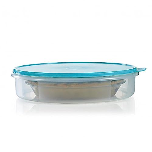 Tupperware Round Pie or Cupcake Keeper, 12-Inch, Sheer (Summer Blue)