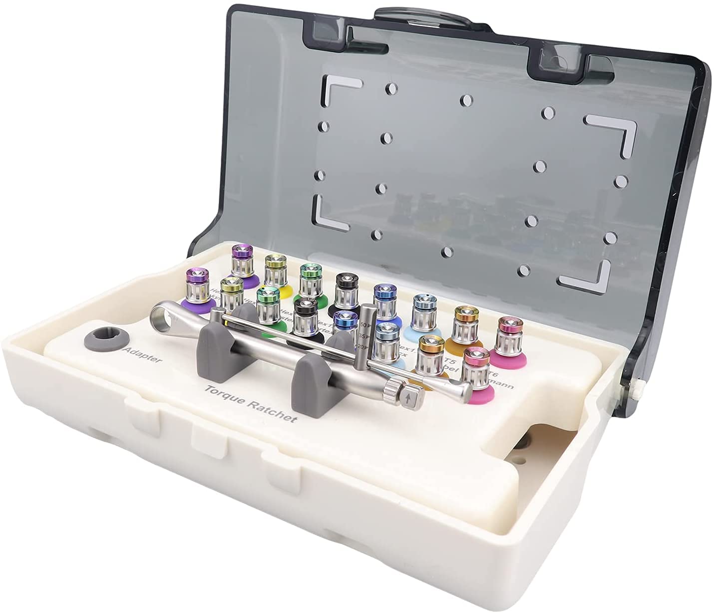 BONEW Global Universal Implant Screw Drivers Repair Tool Kit Screwdrivers Colorful Prosthetic Kit Torque Wrench 16pcs for a Set