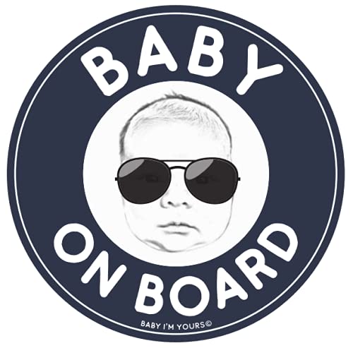 Baby Face Baby on Board Vinyl Car Sticker 2 in a Pack | Promotes Safety |