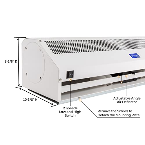 Awoco 72" Super Power 2 Speeds 2350CFM Commercial Indoor Air Curtain, CE Certified, 120V Unheated - Door Switch Included