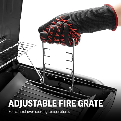 Char-Griller 3070 Texas Trio 3-Burner Dual Fuel Grill with Smoker in Black