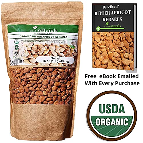 Bitter Apricot Kernels Organic Raw (1LB) -100% USDA Organic Certified β Product of Turkey (Free Electronic Book)