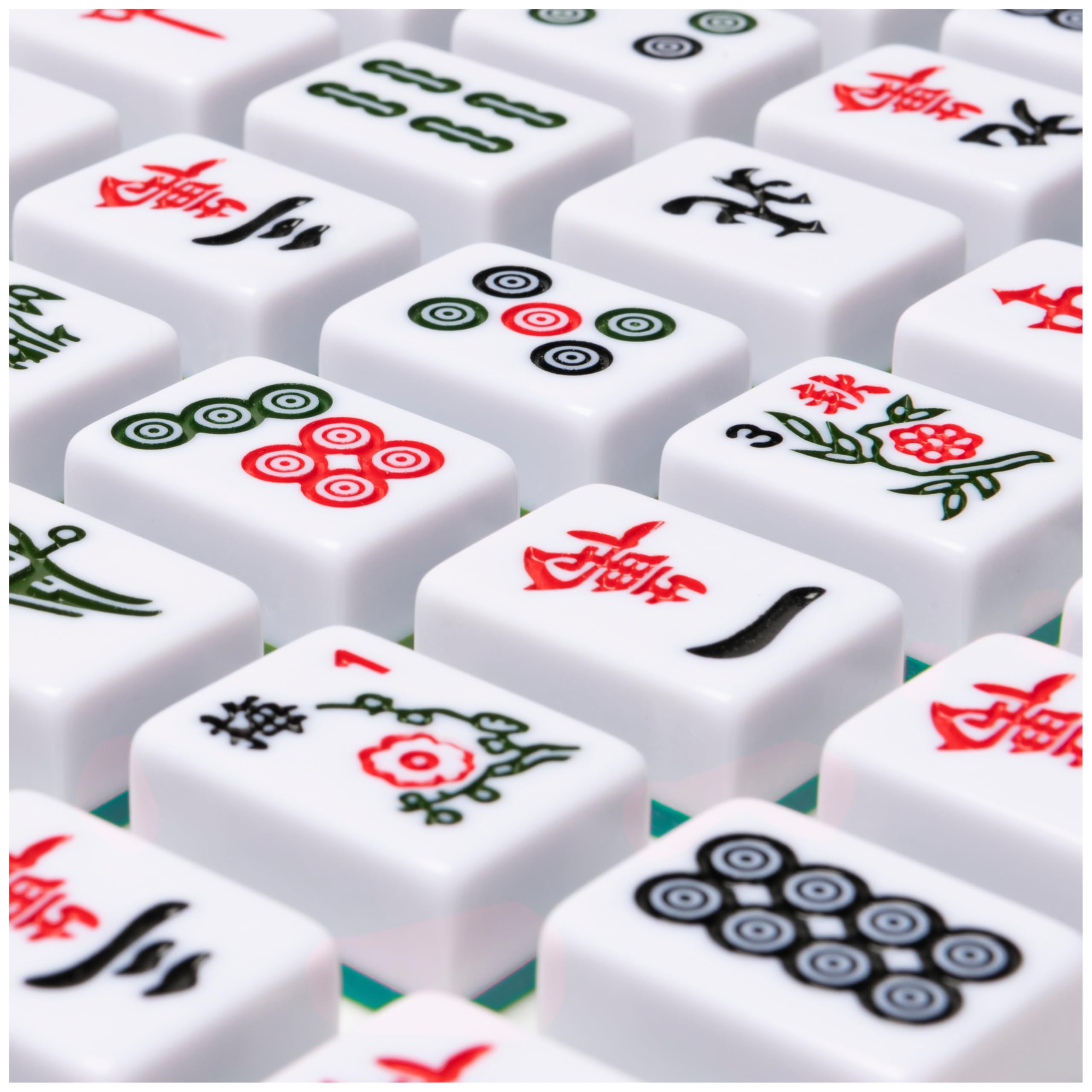 Spin Master Games Legacy Deluxe Mah Jong Classic Game with Two-Toned Tiles and Lined Wood Storage Case, Family Game for 4 Players Ages 8 and up