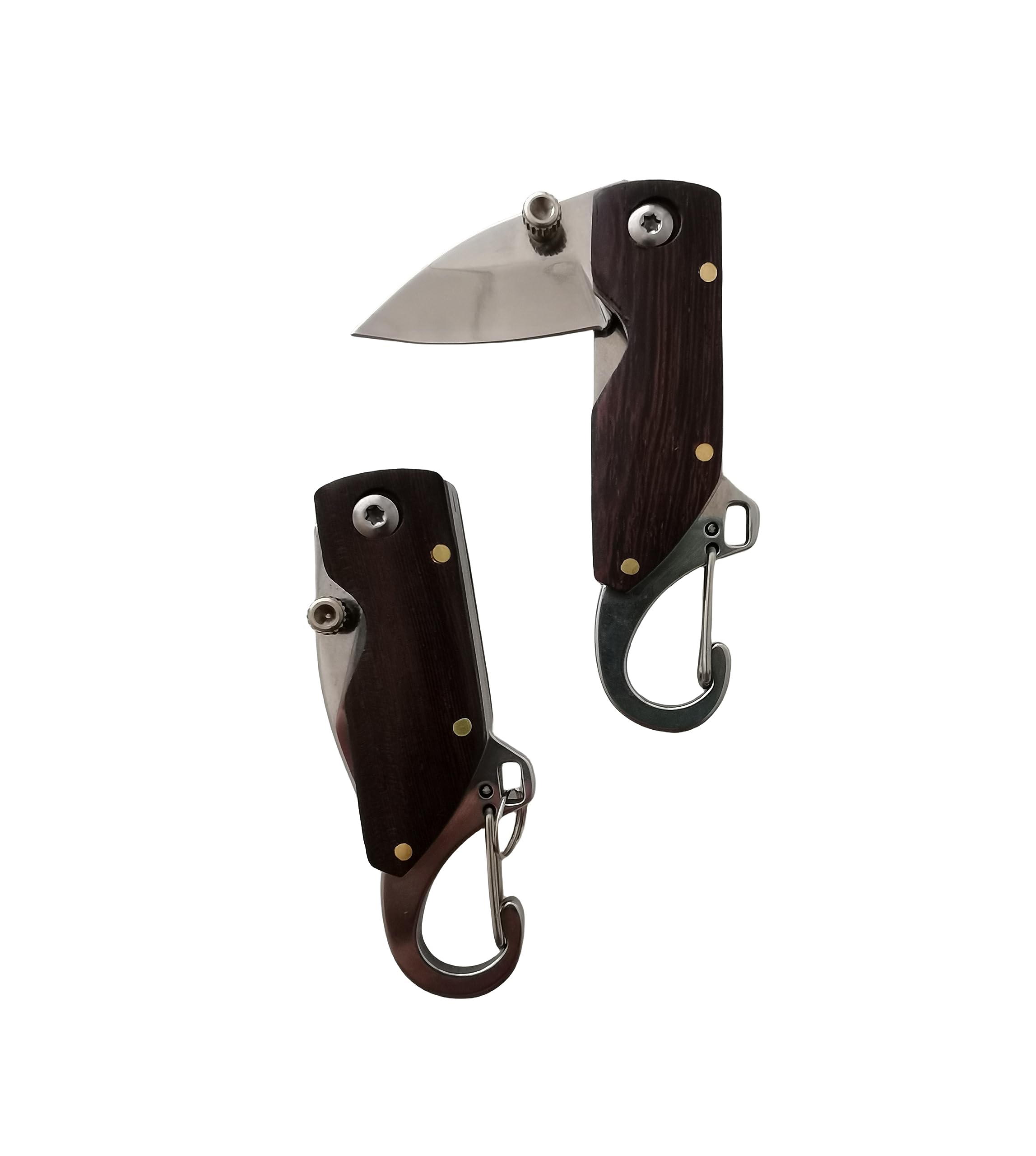 DOSMAMZ Pocket Knife, 1.4" Stainless Steel Double-sided Beveled Grinding Blade, Assisted One-Handed Thumb Stud Opening, Rosewood Handle Folding Knife, Liner Lock EDC Keychain Knife
