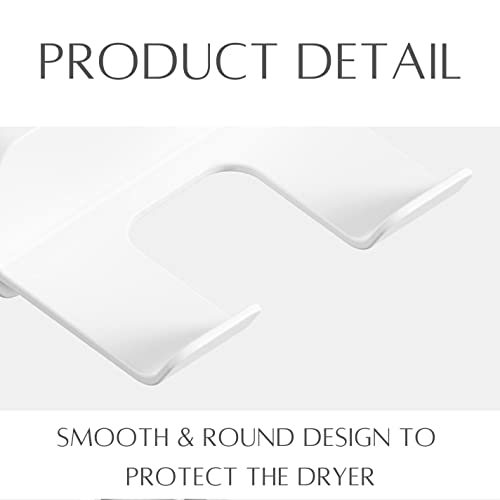 FLAUVEL Blow Dryer Holder Wall Mount Hair Care Tools Organizer Bathroom Space Saver, White