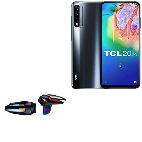 BoxWave Gaming Gear Compatible with TCL 20 XE - Touchscreen QuickTrigger Auto, Trigger Buttons Autofire Gaming Mobile FPS - Jet Black