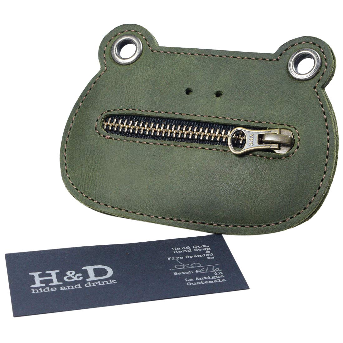 Hide & Drink, Leather Frog Wallet/Froggy Coin Pouch/Purse/Accessories/Holder/Cute Wallet, Handmade :: Dark Jade
