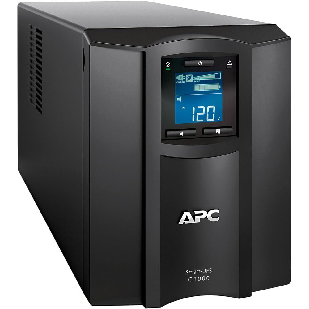 APC Smart-UPS C1000 Battery Backup & Surge Protector SmartConnect with Ethernet Cable, Wire Ties & Cleaning Kit
