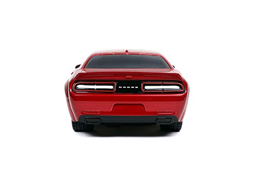 Jada Toys Marvel 1:16 Iron Man 2019 Dodge Challenger SRT Hellcat RC Remote Control Car 2.4GHz, Toys for Kids and Adults, Red