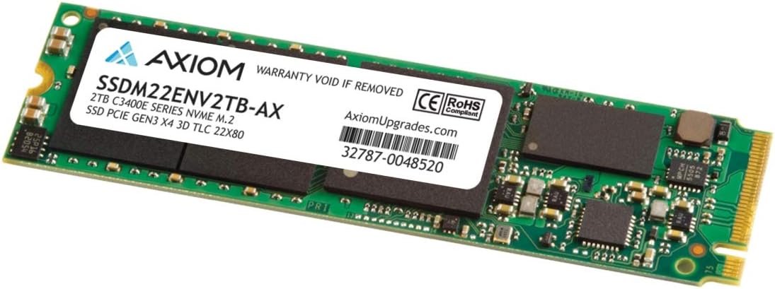 Axiom SSDM22ENV2TB-AX C3400e Series - Solid State Drive - encrypted - 2 TB - Internal - M.2 2280 - PCI Express 3.0 x4 (NVMe) - AES - Self-Encrypting Drive (SED), TCG Opal Encryption 2.0