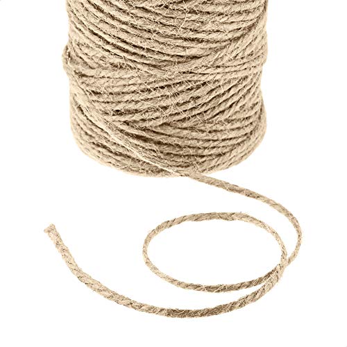 Amazon Basics All-Purpose Natural Jute Twine - #21 x 140 Foot (1.9 mm x 43 m), Natural, 2 Pack