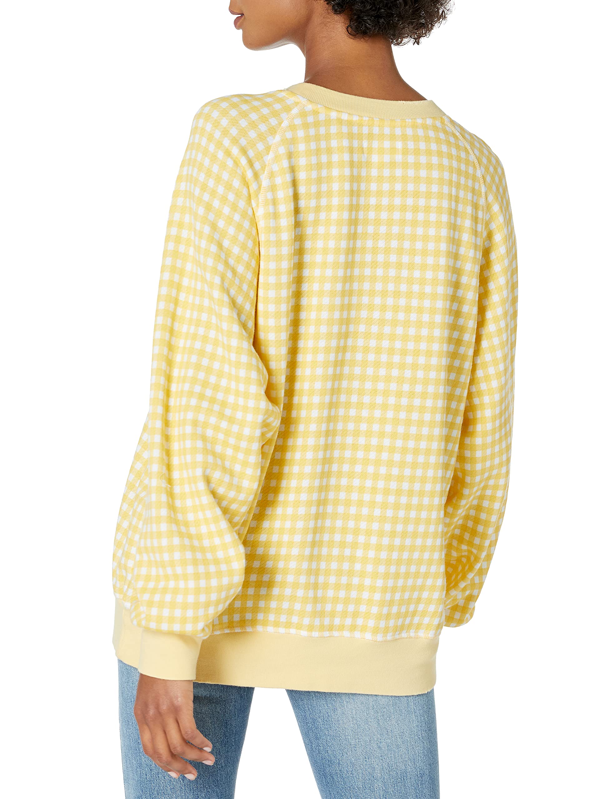 Bandier x Sincerely Jules_The Juniper Crew Neck Sweatshirt Vintage Yellow Gingham-M