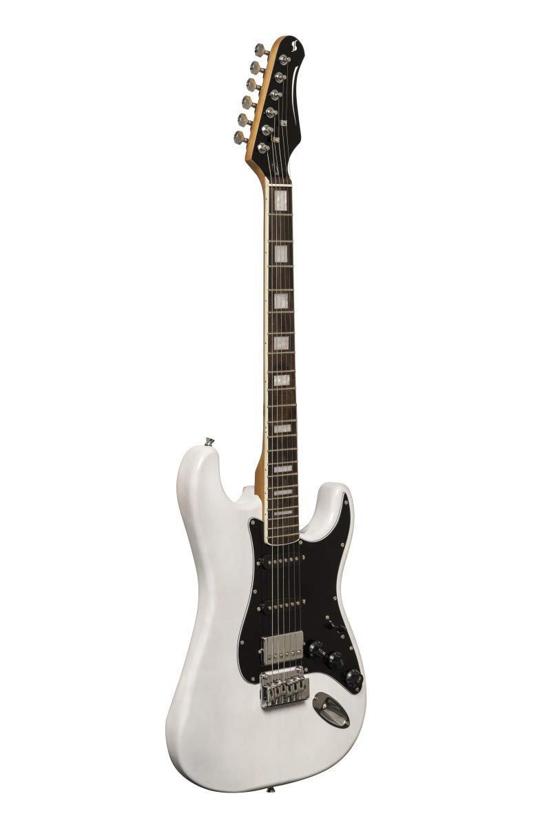 Stagg 6 String Solid-Body Electric Guitar, Right, White Blond, Full (SES-60 WHB)