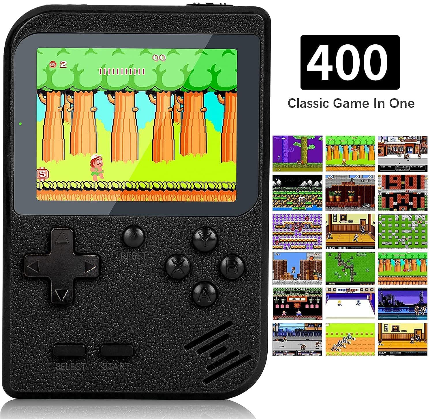 JAMSWALL Retro Handheld Game Console, Portable Retro Video Game Console with 400 Classical FC Games 2.8-Inch Screen 800mAh Rechargeable Battery Support for Connecting TV and Two Players(Black)…
