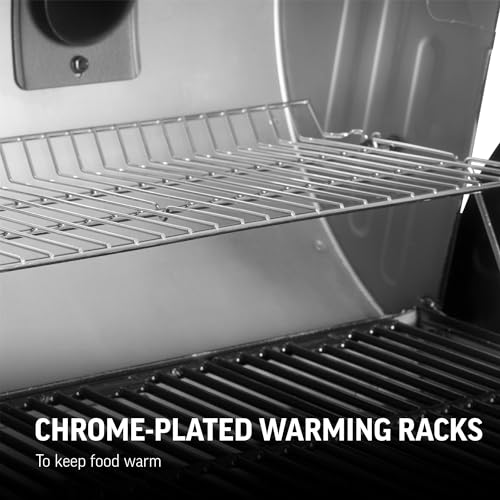 Char-Griller 3070 Texas Trio 3-Burner Dual Fuel Grill with Smoker in Black