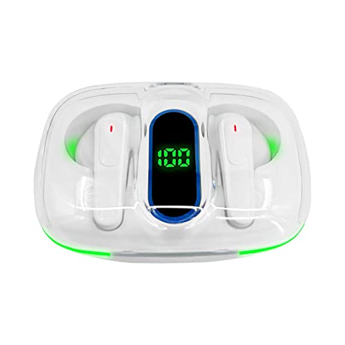 Conchpeople Pro 70 True Wireless Earbuds Bluetooth 5.3 Wireless Earphones with Microphone, IPX7 Waterproof, Charging Case LED Power Display, ANC Earphones Compatible with iPhone & Android (White)