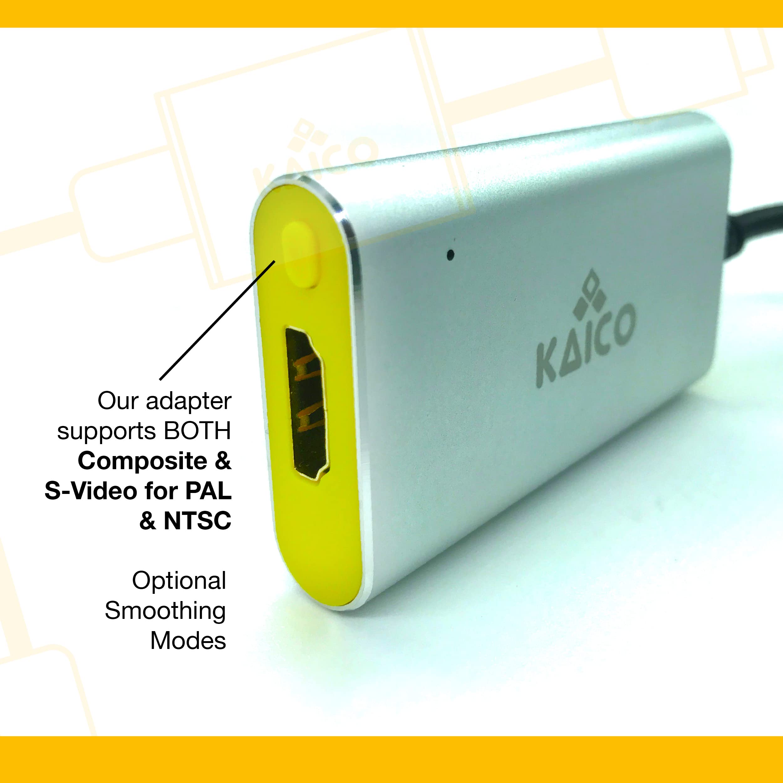 Kaico Nintendo 64 HDMI Adapter, N64 to hdmi for Nintendo 64 Super Nintendo, Super Famicom and Gamecube - Supports 2X Line-Doubling - A Simple Plug & Play for Nintendo 64, GC and SNES HDMI Adapter