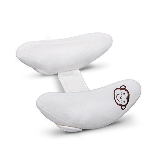 Baby Adjustable Head Neck Support - Banana Shape Travel Pram Pillow Cushion, Headrest for Car Seat Pushchair Stroller Rocker