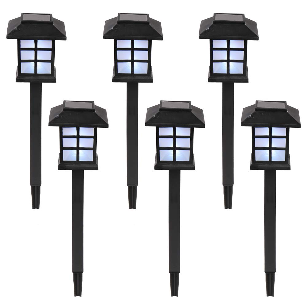 Jarl home 6pcs White LED Solar Lantern Torch Light Garden Landscape Lighting
