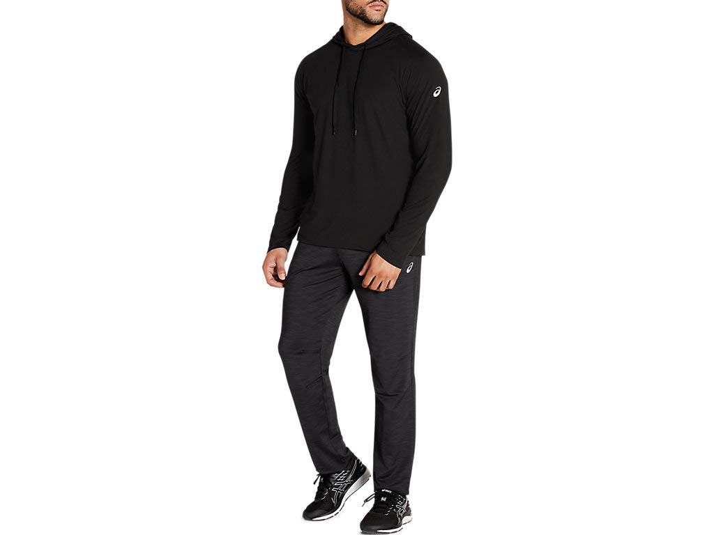 ASICS Men's Suede Jersey Hoodie Running Apparel, M, PERFORMANCE BLACK