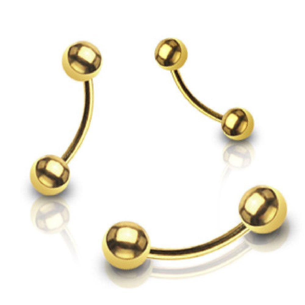 BodyJ4You Curved Barbell Stainless Steel 2G CR 12mm Ear Lobe Prince Albert Genital Piercing