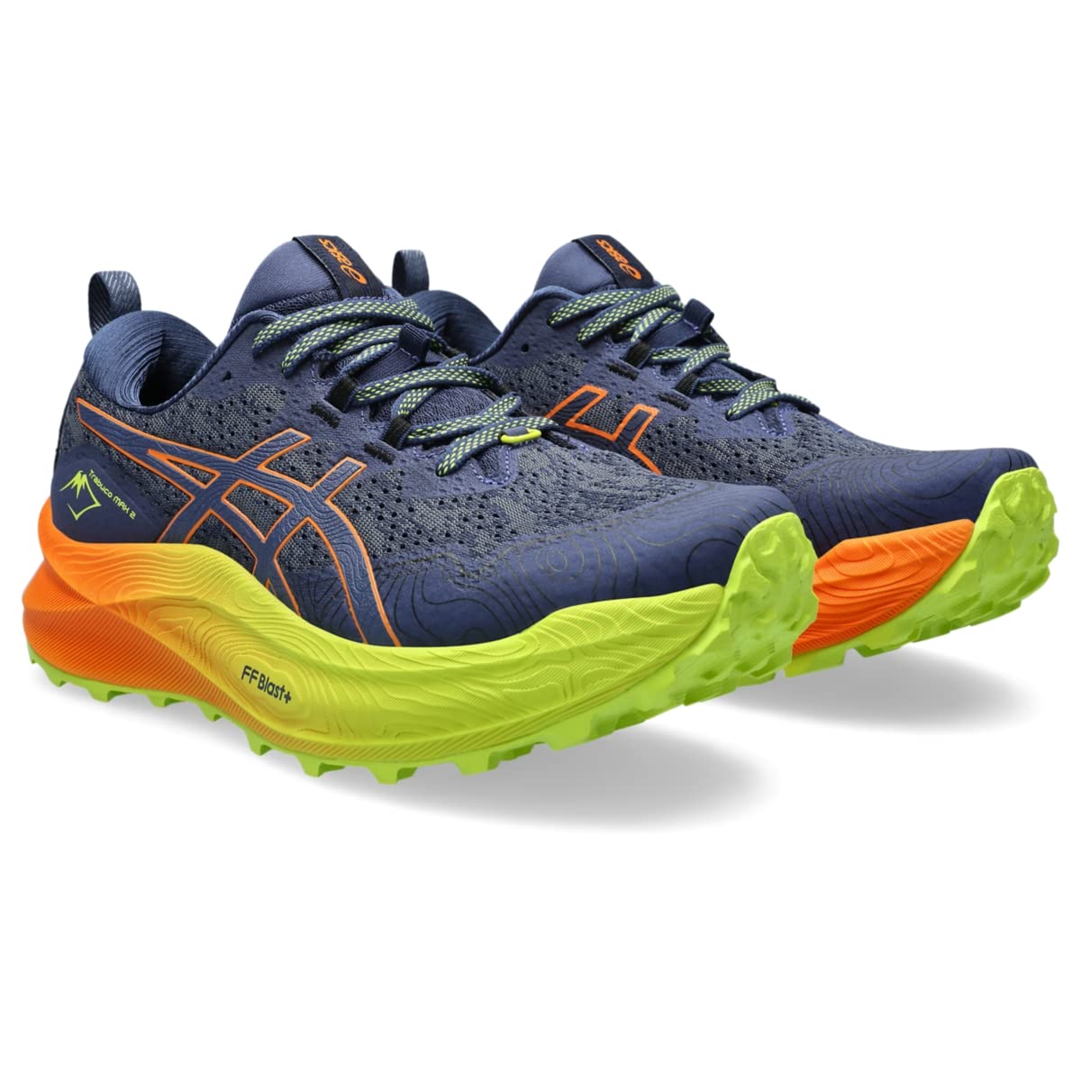 ASICS Men's Trabuco Max 2 Running Shoes, 11.5, DEEP OCEAN/BRIGHT ORANGE