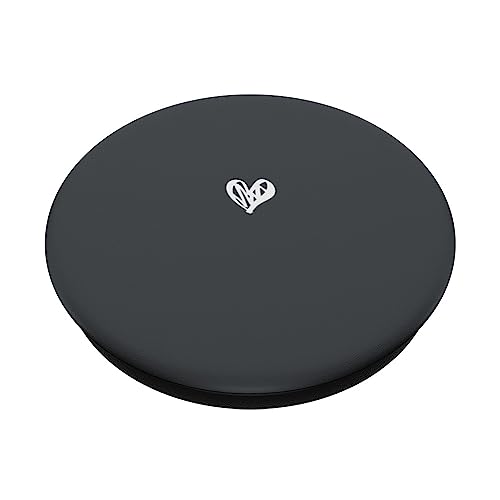 Cute Anthracite Heart Love Minimalist PopSockets Standard PopGrip