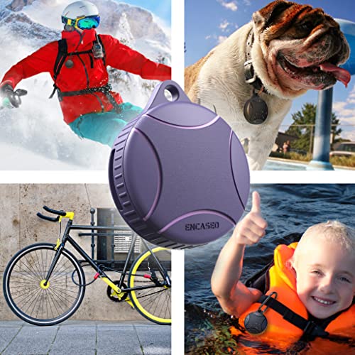Encased Waterproof Airtag Case Compatible with Apple Airtag Keychain Holder Black Purple - 2 Pack