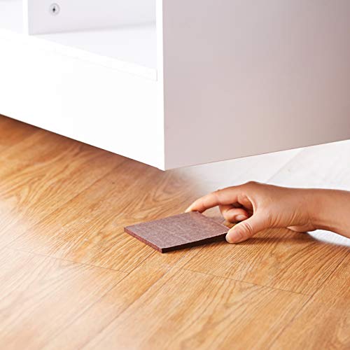 Amazon Basics Felt Furniture Pads - 3'' x 4'' Square, Brown, 24-Pack