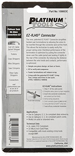 Platinum Tools 100003C Ez-Rj45 Cat5-5E Connectors, Blue