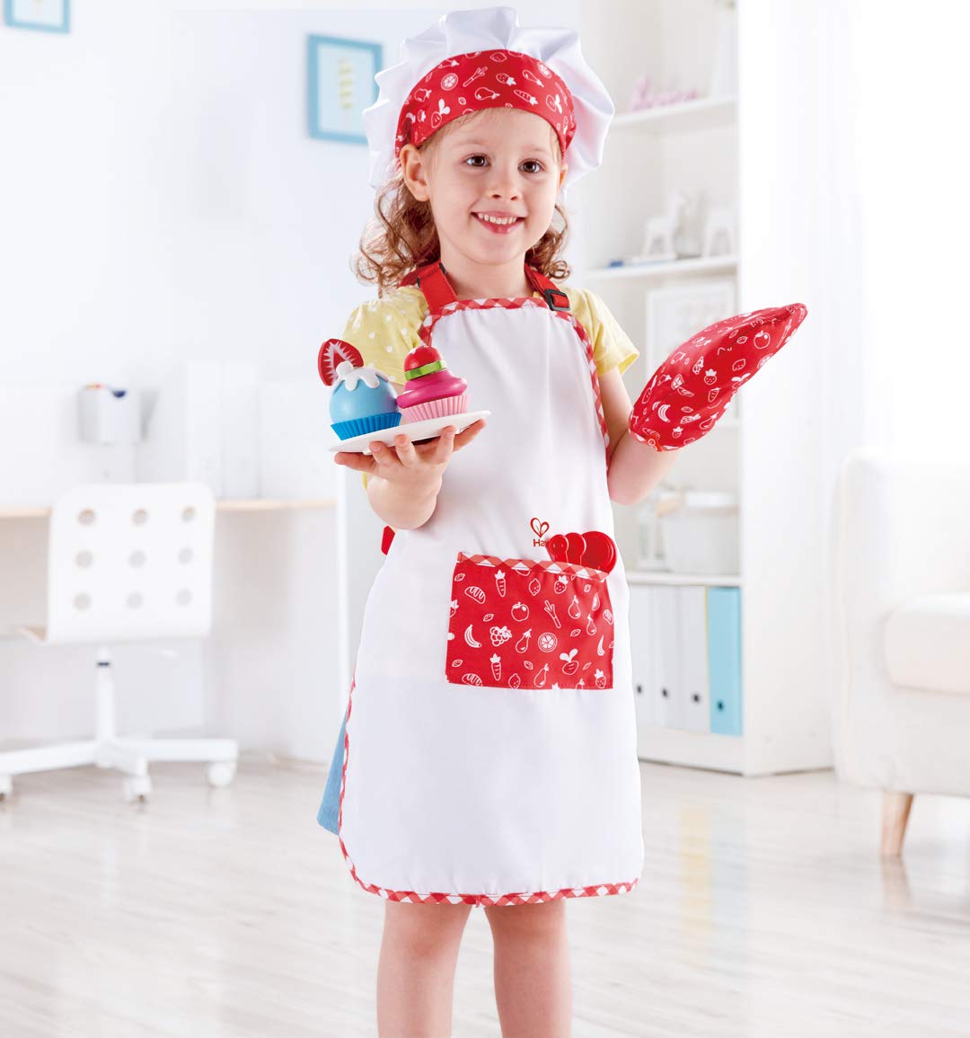 Hape Chef Pack | Chef Dress Up Play Set with Cooking Accessories for Kids