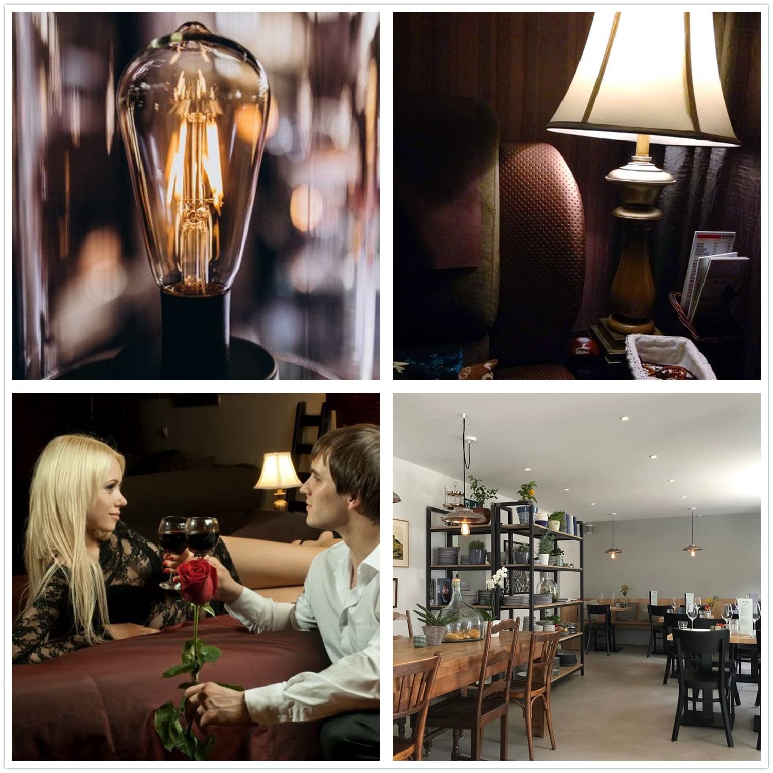 winsaLED 12 Pack 2w LED Edison Bulbs, 25 Watt Light Bulbs Equiv, 2700K Soft Warm with E26 Standard Base, LED ST19 Low Watt Light Bulbs, Not-dimmable, 120V