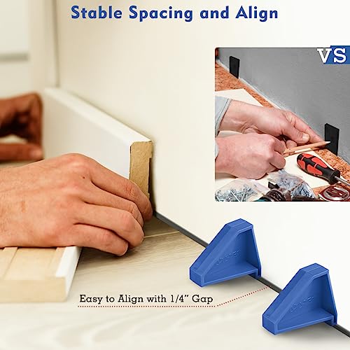 Flooring Spacers,Laminate Wood Flooring Tools,Compatible w/Vinyl Plank, Hardwood & Floating Floor Installation etc,Hardwood Flooring w/1/4 Gap,Special Triangle Stay in Place (24)
