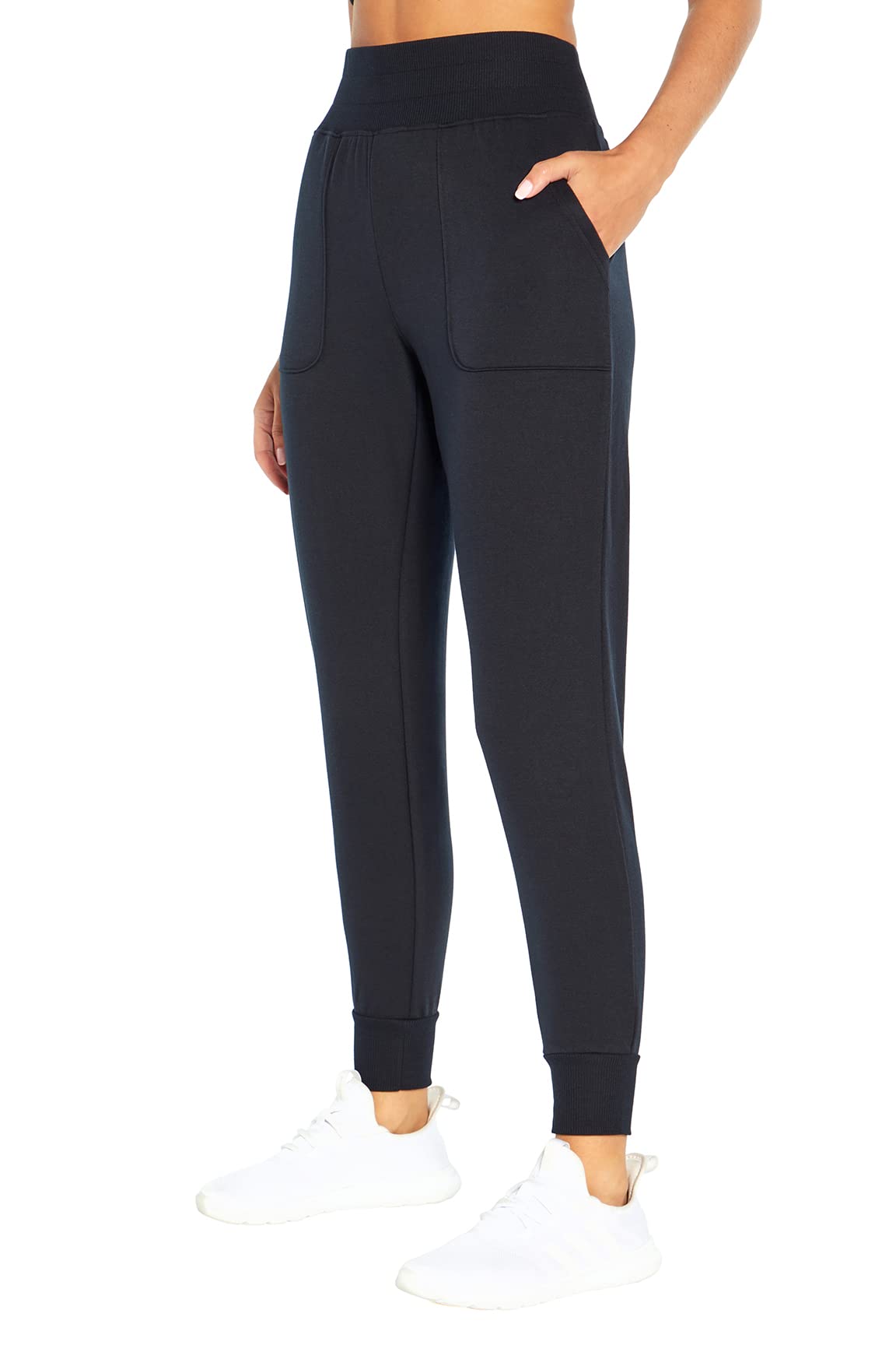 Balance Collection Womens Cory Pocket Jogger Sweatpant, Black, Medium