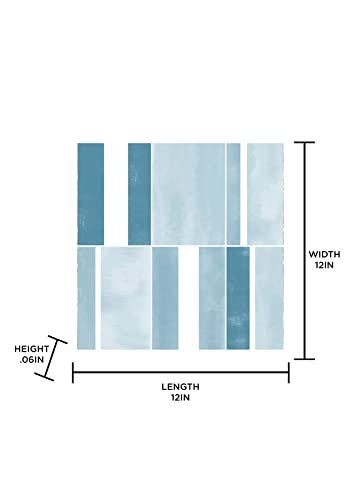 FloorPops FP3300 Azure Peel & Stick Floor Tiles, Blue