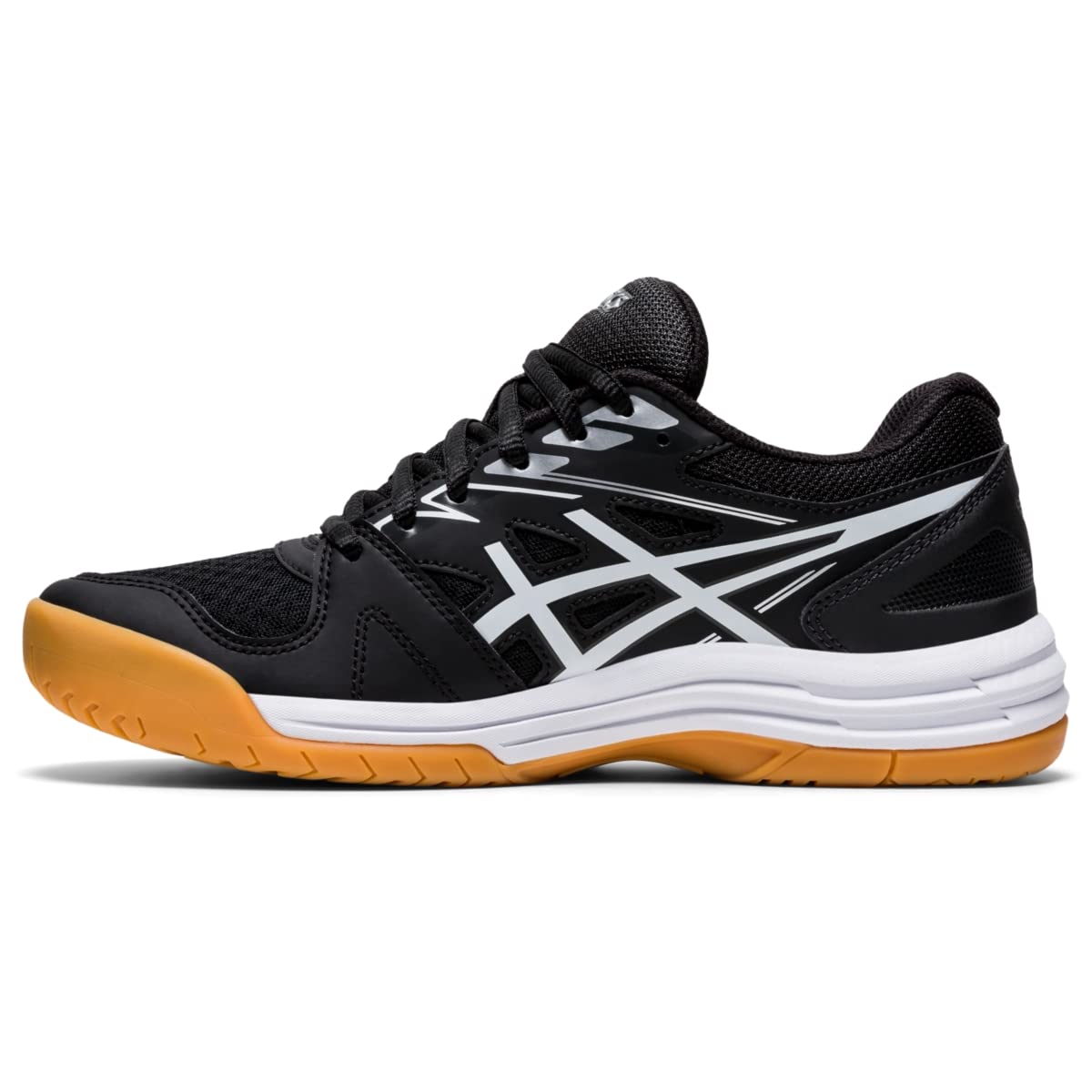 ASICS Women's Upcourt 4 Volleyball Shoes, 7, Black/White