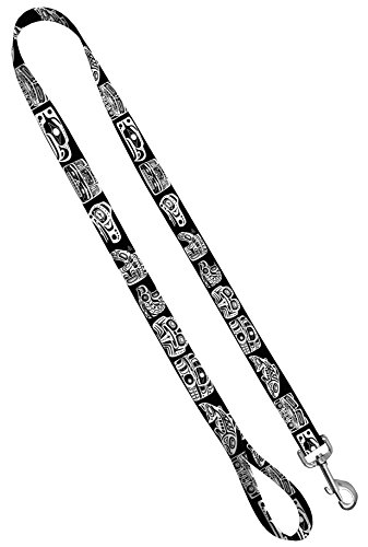 Moose Pet Wear Deluxe Dog Leash - Patterned Heavy Duty Pet Leashes, Made in The USA – 1 Inch x 4 Feet, Northwest Totem