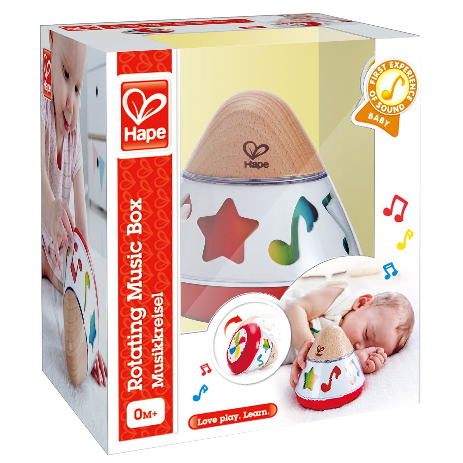Hape E0332 Rotating Baby Music Box, Spin & Play The Music, Battery Not Needed, 40 x 40 Cm, Multicolor