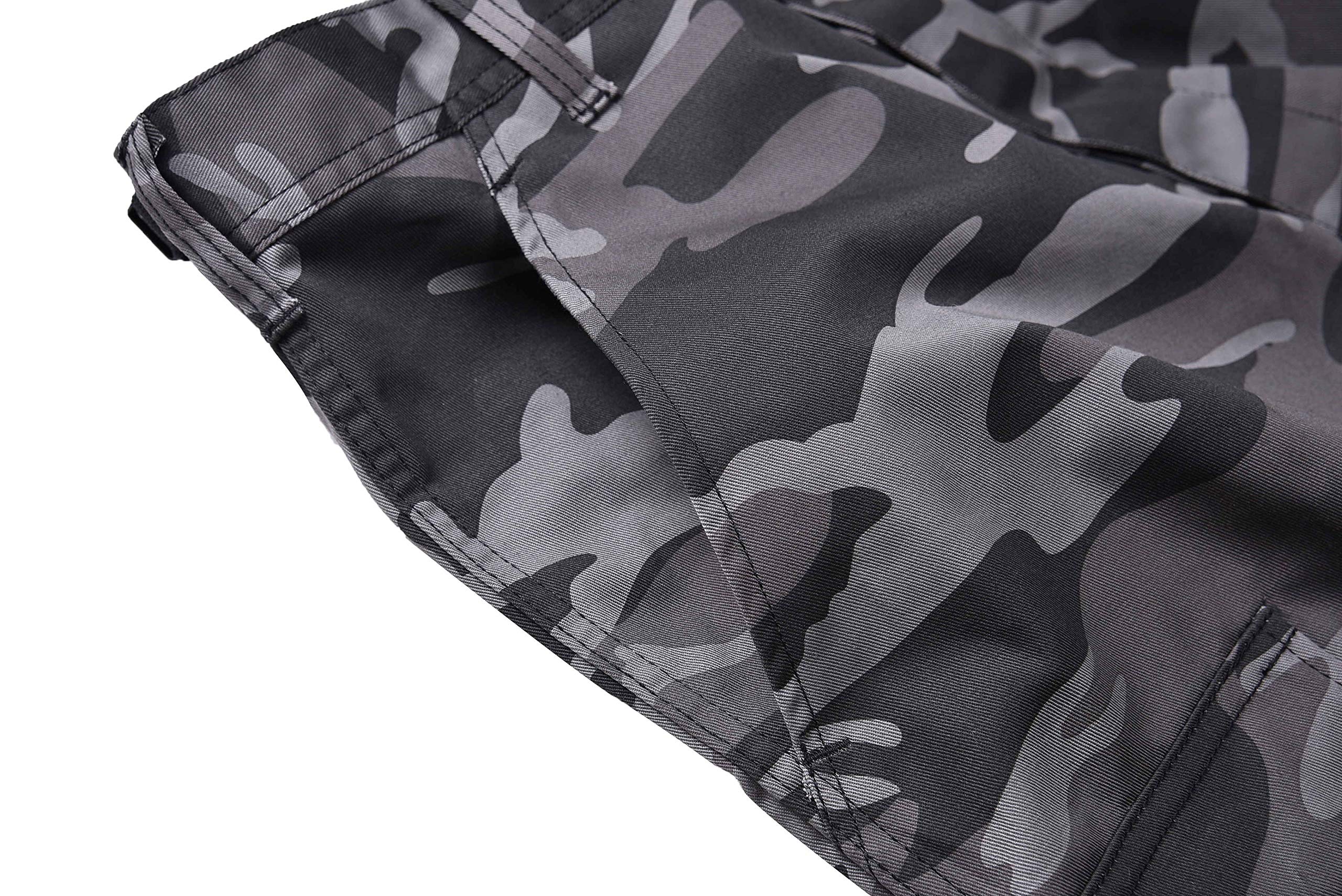 BACKBONE Mens Fashion Bright Camouflage Cargo Pants Military Combat Style BDU Pants (XL, Black Camo)