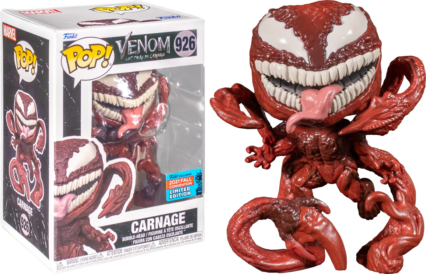 Funko Pop Marvel Venom Carnage 2021 Fall Convention #926 - Exclusive Special Edition - Marvel Pop Figure, Multicoloured, One Size