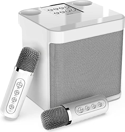 Karaoke Machine for Adults and Kids, Portable Bluetooth Karaoke Speaker for TV, with 2 Wireless Microphones PA Speaker System for Indoor Outdoor Party, Family Party Singing